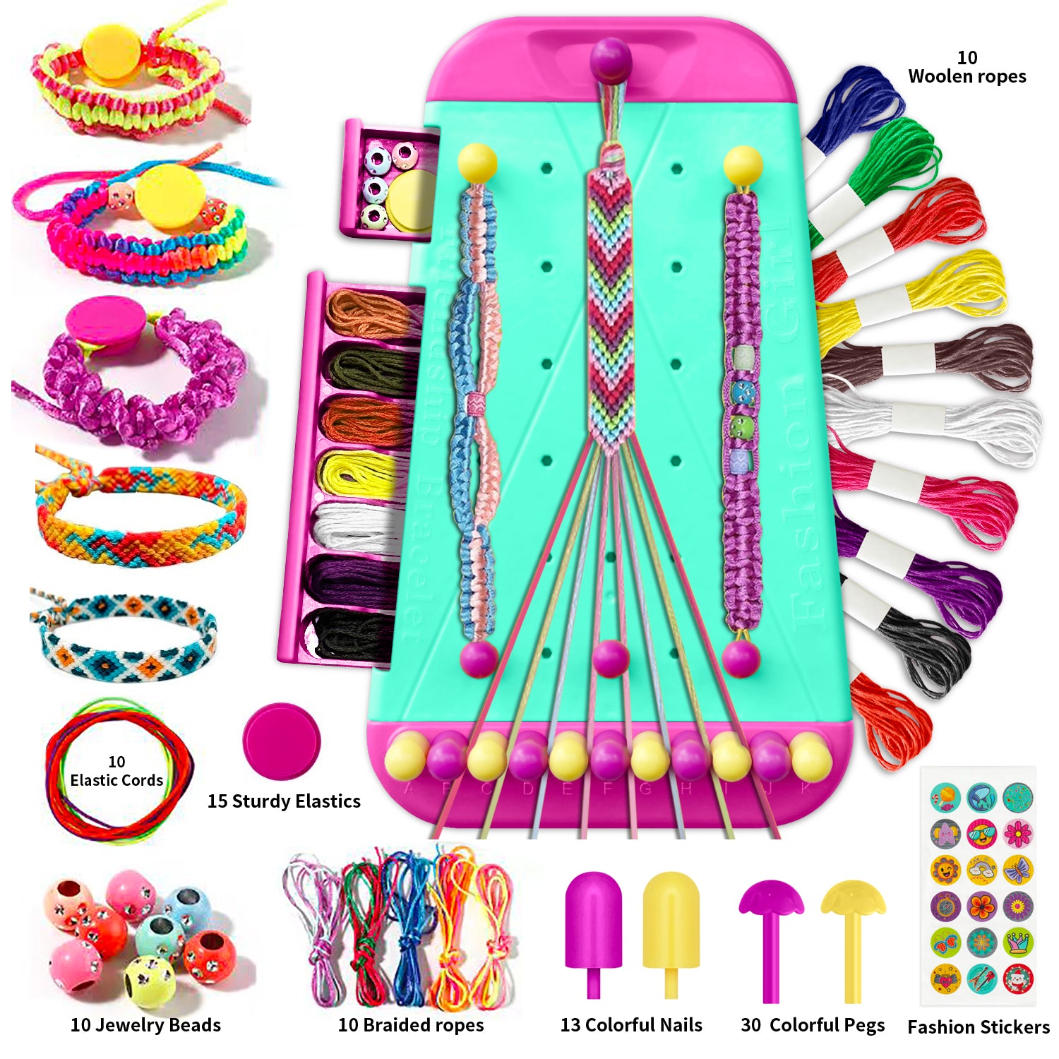 Tivamiko 2-in-1 DIY Friendship Bracelet Making Kit for Girls Ages 8-12 ...